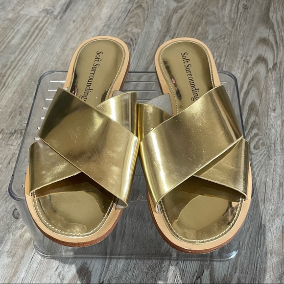 Soft Surroundings | Shoes | Soft Surroundings Metallic Gold Crossover ...